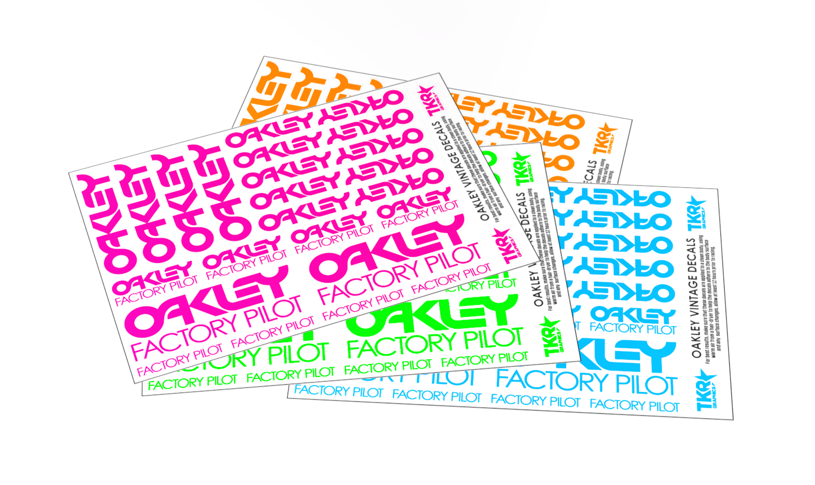 OAKLEY VINTAGE A5 SHEET ON CLEAR VINYL – TKR Graphics Ltd